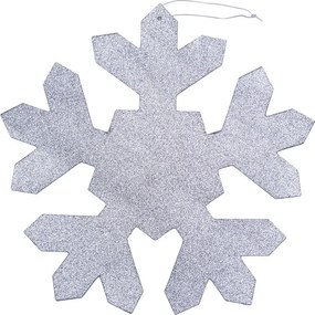 Vánoční ozdoba vločka I, pr. 40 cm, stříbrná, překližka, venkovní