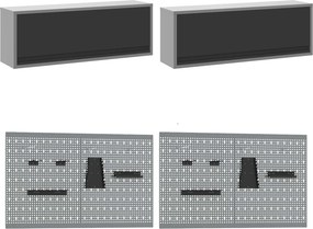 Sada pracovní skříně se zásuvkou s úložištěm 10 ks Černá 3321486