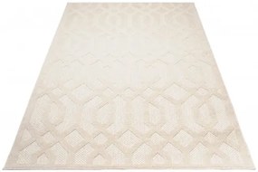Kusový koberec Sisalový CANSAS T936E Geometrický krémový Rozměr: 160x230 cm