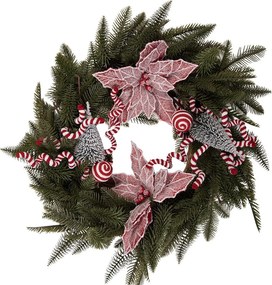 Zelený umělý vánoční věnec Clayre & Eef – Ø 60*20 cm