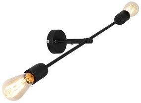 Nordic Design Černé kovové nástěnné svítidlo Dogi 2 L