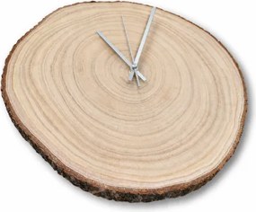 Dřevěné hodiny z přírodního plátu s kůrou | SENTOP KOR002