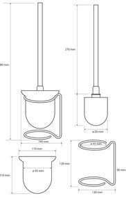 Sapho, X-ROUND E WC kartáč stojanový, chrom, XR302