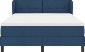 Postel s boxspringem s čelo Modrá 160 x 200 cm textil 3340037