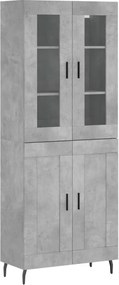 Skříň highboard betonově šedá 69,5x34x180 cm kompozitní dřevo 3198357
