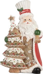 Vánoční dekorace Santa Claus se stromkem - 15*11*25 cm