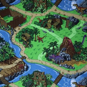 Vopi, Dětský metrážový koberec Dino - neúčtujeme odřezky z role, na míru, šíře 2m,3m,4m, vícebarevná, filc, dětský pokoj