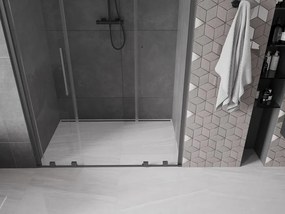 Mexen Velar L Duo, posuvné sprchové dveře do otvoru 140 cm, 8mm čiré sklo, broušený grafit, 871-140-003-02-95