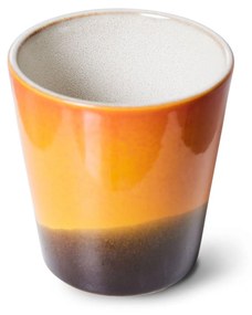 HK living Keramický hrnek 70's Mug Sunshine 180 ml, oranžová barva, keramika