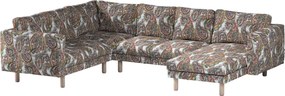 Potah na pohovku IKEA Norsborg rohová, 5-místná se šezlongem barva vícebarevná látka pletený vzor, vzorované