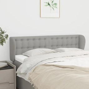 Čelo postele typu ušák světle šedé 147x23x78/88 cm textil 3117576