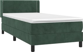 vidaXL Box spring postel s matrací 90x190 cm samet [3130874] Barva: Tmavě šedá