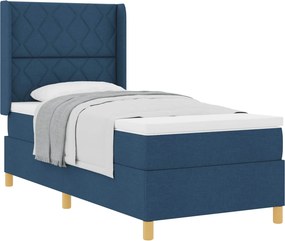 Postel s boxspringem s čelo Modrá 100 x 200 cm textil 3341888