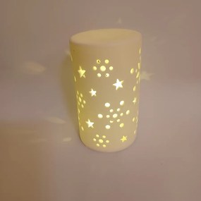 LED keramický svícen na baterie 7,5 × 12,5 cm, teple bílá, IP20, LR44