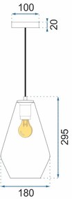 Toolight - skleněná závěsná svítilna E27 60W APP438-1CP, OSW-00568