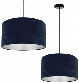 Závěsné svítidlo Mediolan, 1x modré/chromové textilní stínítko