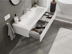 Mexen Orio, koupelnová skříňka 120 cm s umyvadlem Vela, 1 zásuvka, bílá lesklá, 91A10-12023-1-BF00-W23M00
