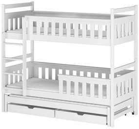 Dětská postel 90 cm KARLA (s roštem a úl. prostorem) (bílá). 1013257