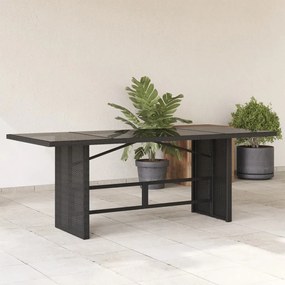 vidaXL Zahradní stůl se skleněnou deskou 190x80x74 cm polyratan [365308] Barva: Černá