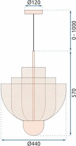 Toolight - LED závěsné svítidlo APP888-CP, růžové zlato, OSW-04033