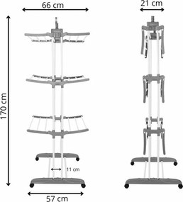 Vertikální sušák na prádlo SPRINGOS MIXER bílo-šedý