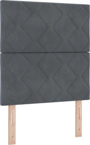 Postel s boxspringem s čelo Tmavě šedá 80 x 200 cm samet 3342033