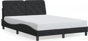 Rám postele s LED bez matrace černý 140 x 200 cm samet 3213857