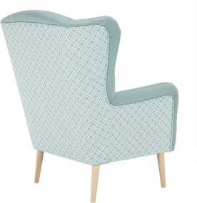 Kondela Designové křeslo, látka mentolová/vzor, BELEK