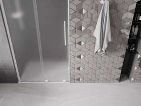 Mexen Velar L, posuvné sprchové dveře do otvoru 90 cm, 8mm sklo námraza, bílá matná, 871-090-003-31-20