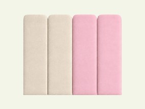 Rovný čalouněný panel na zeď VELVET se zaoblenými rohy Zvolte barvu: Světle šedá, Zvolte rozměr: 30x60 cm, Uchycení na zeď: Se samolepícím suchým zipem