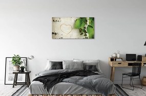 Obrazy na plátně Heart březové listí 120x60 cm