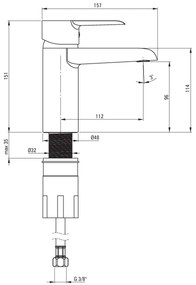 Deante Corio, umyvadlová baterie s ECO perlátorem 4,5l/min, chromová, BFCE020M
