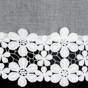 KRÁTKÁ ZÁCLONA NA POUTKÁCH KAJE 150X40 CM BÍLÁ