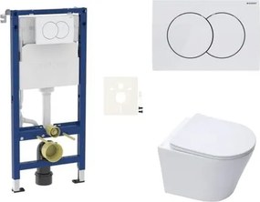 Cenově zvýhodněný závěsný WC set Geberit do lehkých stěn / předstěnová montáž + WC SAT Infinitio SIKOGESINF10D01