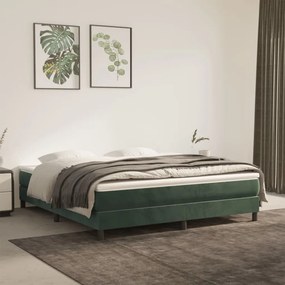 Box spring postel s matrací tmavě zelená 160x200 cm samet 3144342