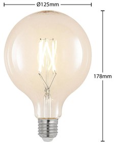 LED žárovka E27 6W 2700K G125 globe filament čirá