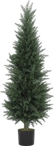 HOMCOM Velký Umělý Cypřiš 120 cm, Umělé Rostliny v Květináči, UV Odolný Umělý Cypřiš pro Dekoraci Obývacího pokoje, Ložnice, Kanceláře a Balkonu | Aos