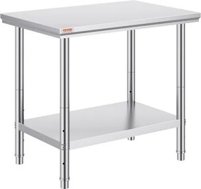 Pracovní stůl 61 × 91,4 × 81,3 cm z nerezové oceli NSF pro na přípravu komerčních