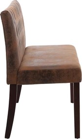 Lavice 148,5 cm hnědá umělá semišová kůže 288571