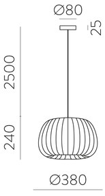ACB Iluminacion Zavěsné svítidlo MIRTA, ⌀ 38 cm, 1xE27 15W Barva: Bílá, Barva montury: Černá