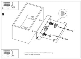 Černé nástěnné svítidlo Sollux Geo Maxi