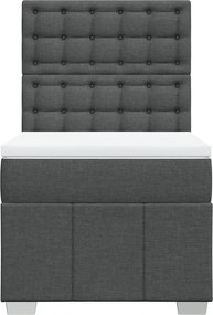Box spring postel s matrací tmavě šedá 90x190 cm textil 3291538