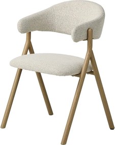 Krémové/v přírodní barvě čalouněné jídelní křeslo s područkami Frances – Unique Furniture