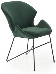 Moderní čalouněná židle Lahvově zelená NERO