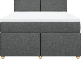 Box spring postel s matrací tmavě šedá 160x200 cm textil 3286725