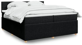 Box spring postel s matrací černá 200x200 cm textil 3289865