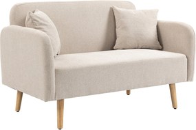 HOMCOM Dvoumístná Pohovka, Sedačka s 2 Polštáři, Polstrovaný Loveseat, Čalouněná Pohovka s Sametovým Povrchem, S Rukojeťmi, Loveseat do Obývacího Poko