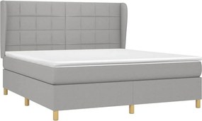 Box spring postel s matrací světle šedá 180 x 200 cm textil 3128541