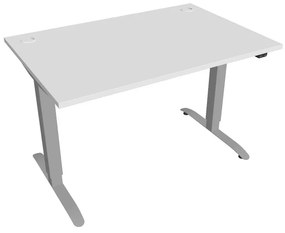 Elektr. nastavitelný stůl 120x80 - HOBIS MOTION MS 2 1200 Dekor stolové desky: bílá, Barva kovové podnože: stříbrná