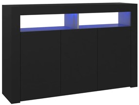 vidaXL Příborník s LED osvětlením černý 115,5 x 30 x 75 cm
